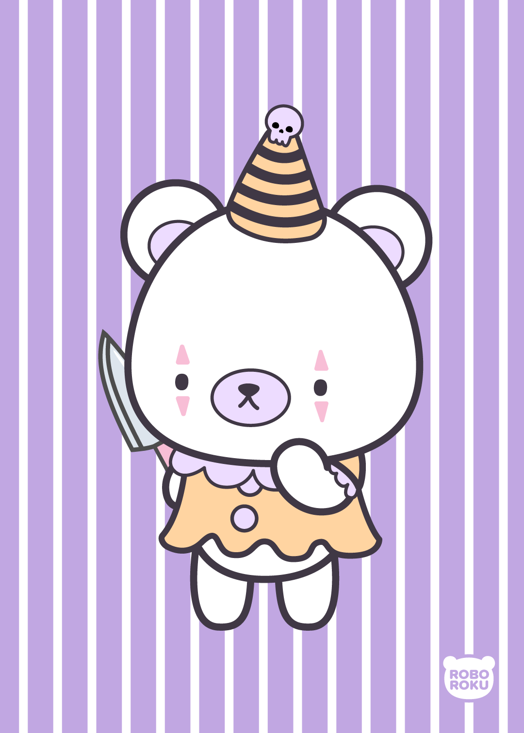 Kawaii Killer Circus - Clown Puddin' - 5"x7" Art Print – Robo Roku