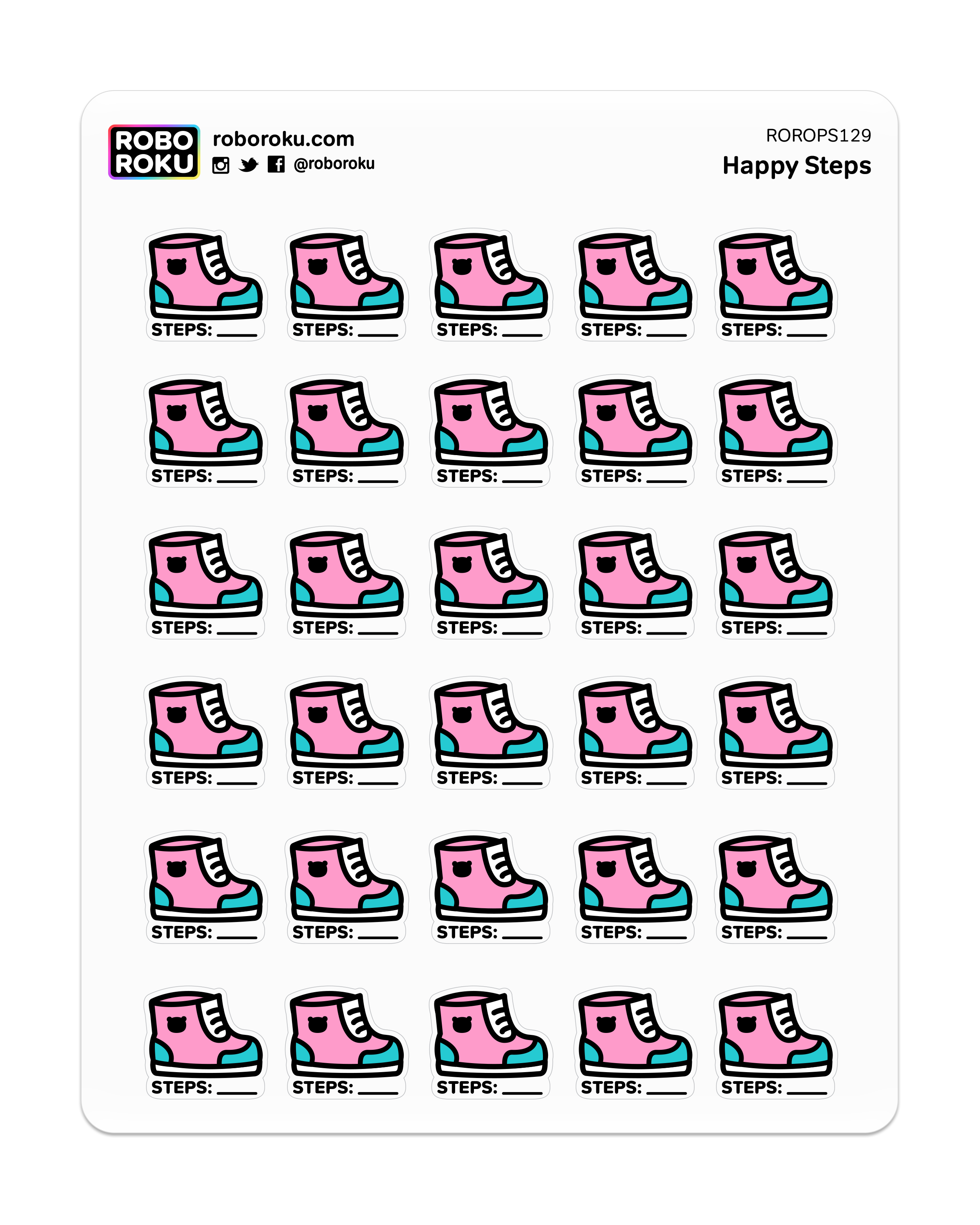 Happy Steps Habit Trackers - Planner Stickers – Robo Roku