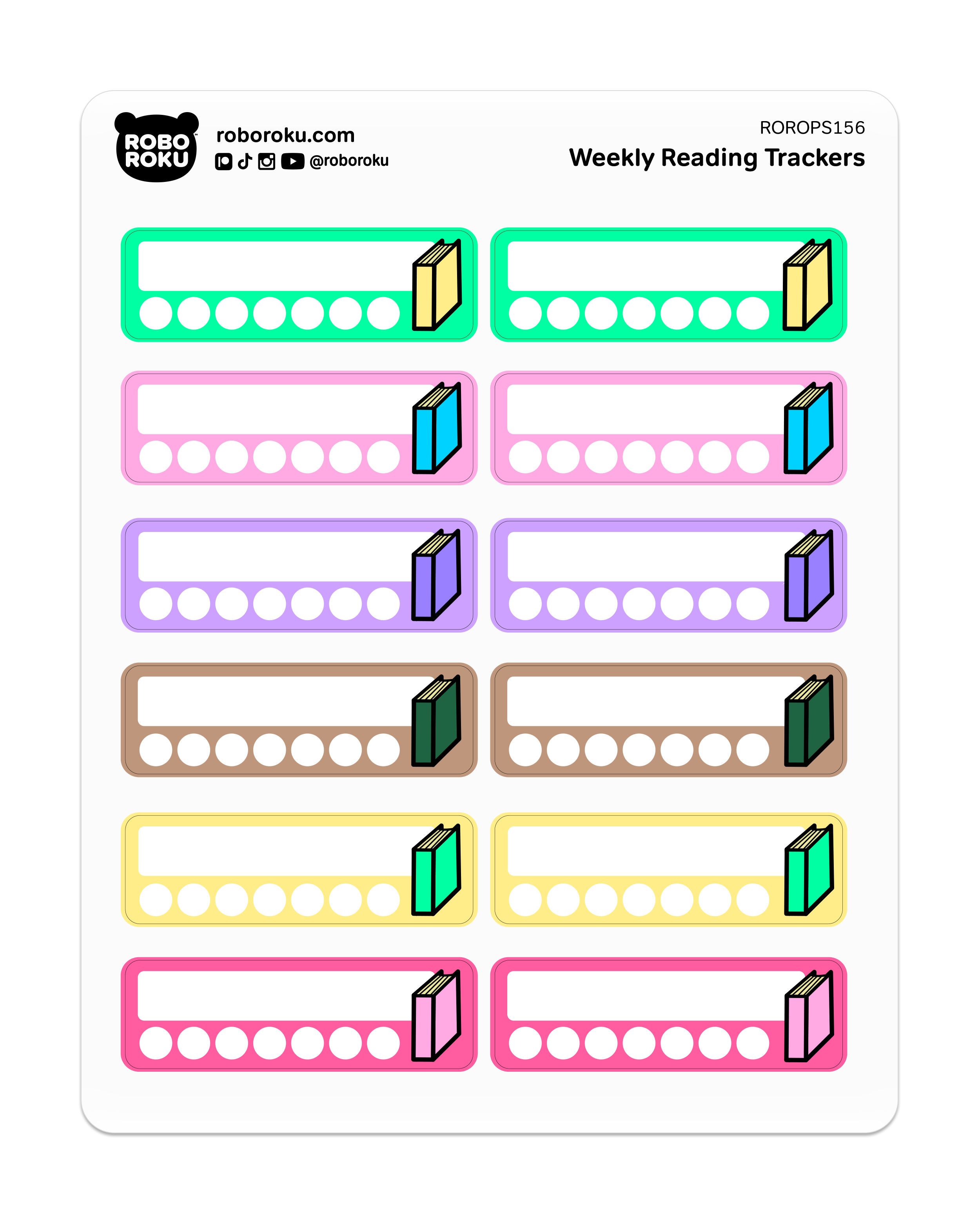 Weekly Reading Trackers - Planner Stickers – Robo Roku
