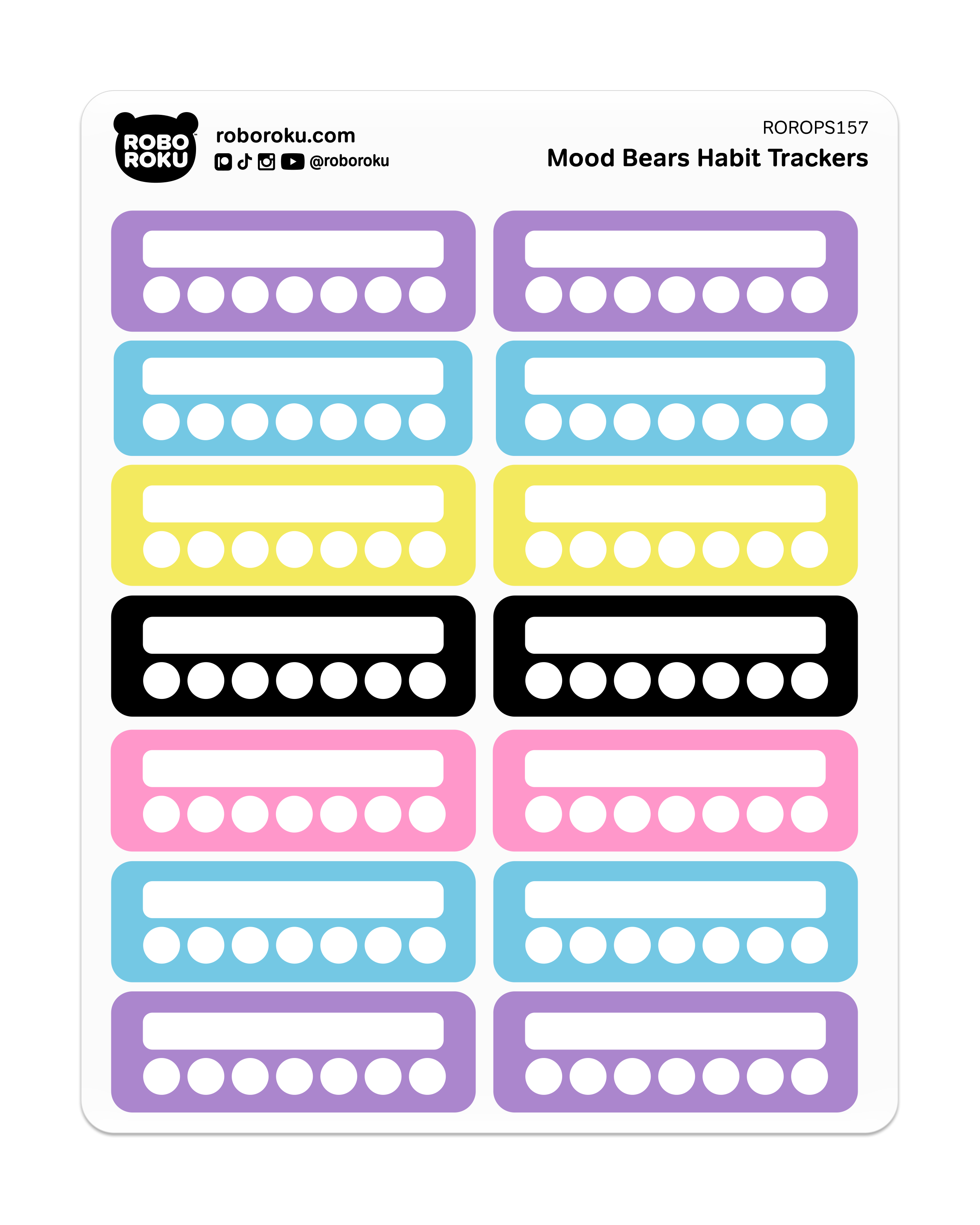 Mood Bears Weekly Habit Trackers - Planner Stickers – Robo Roku