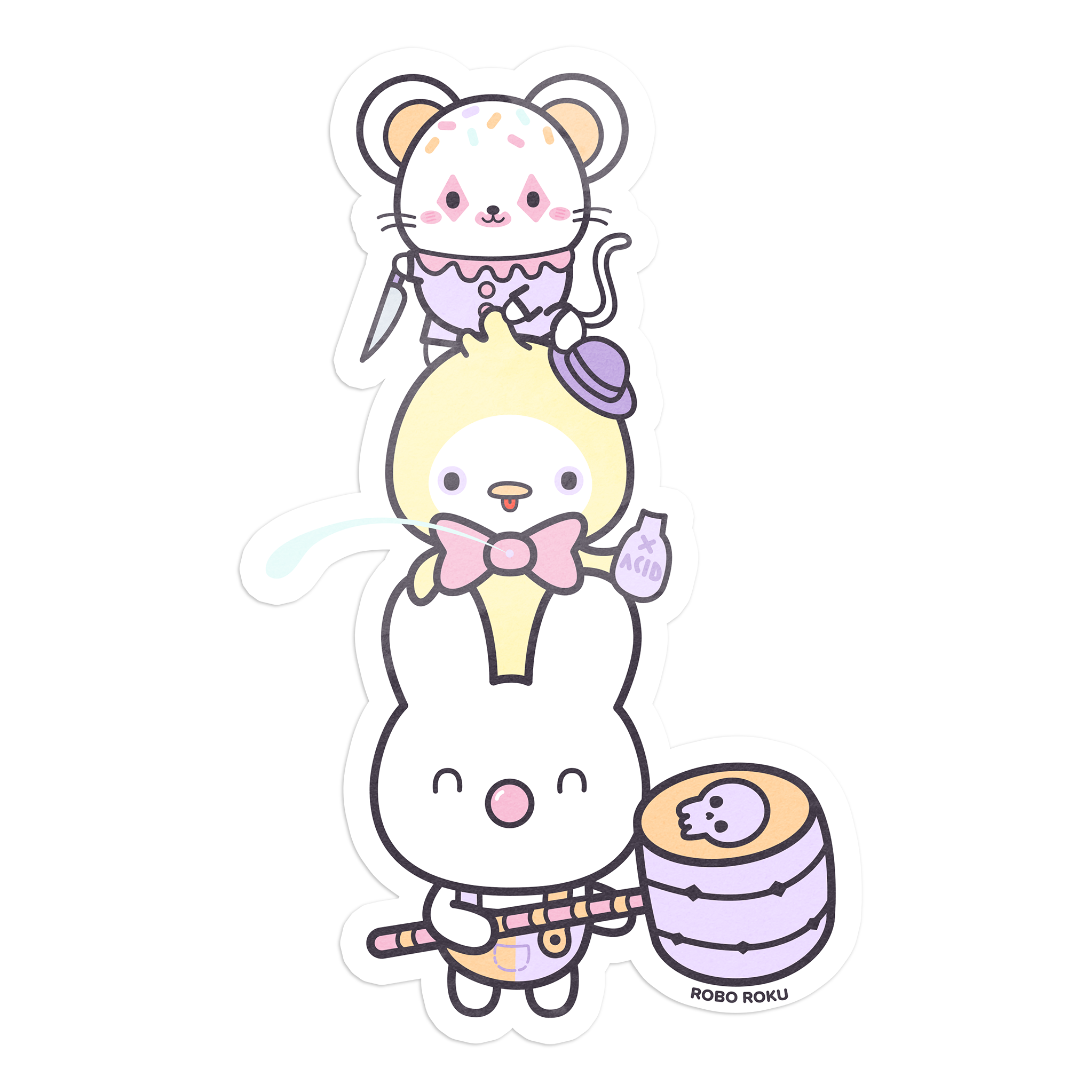 Kawaii Killer Circus - Clown Stack Vinyl Sticker – Robo Roku