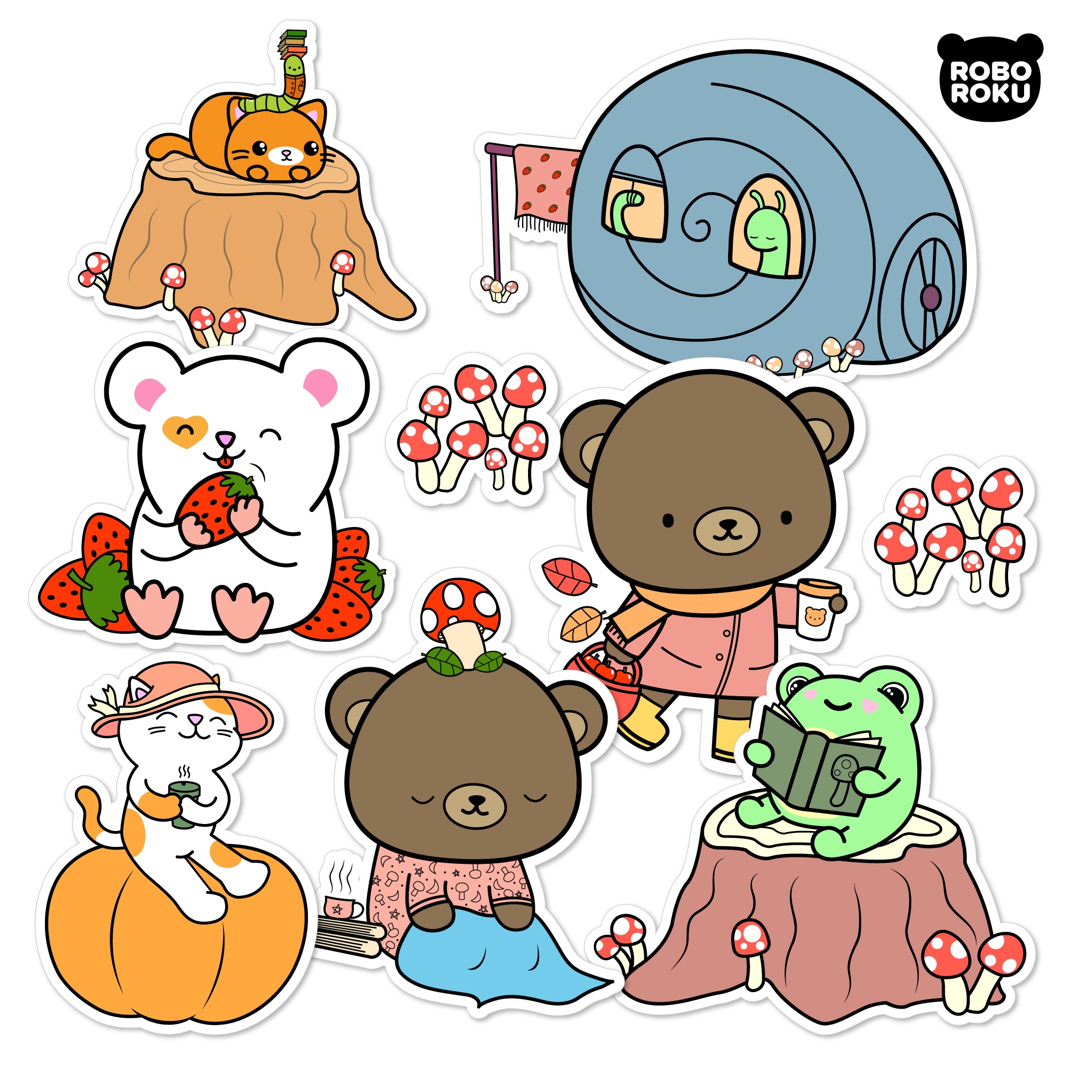 Cottagecore Cuties Indoor Sticker Pack – Robo Roku