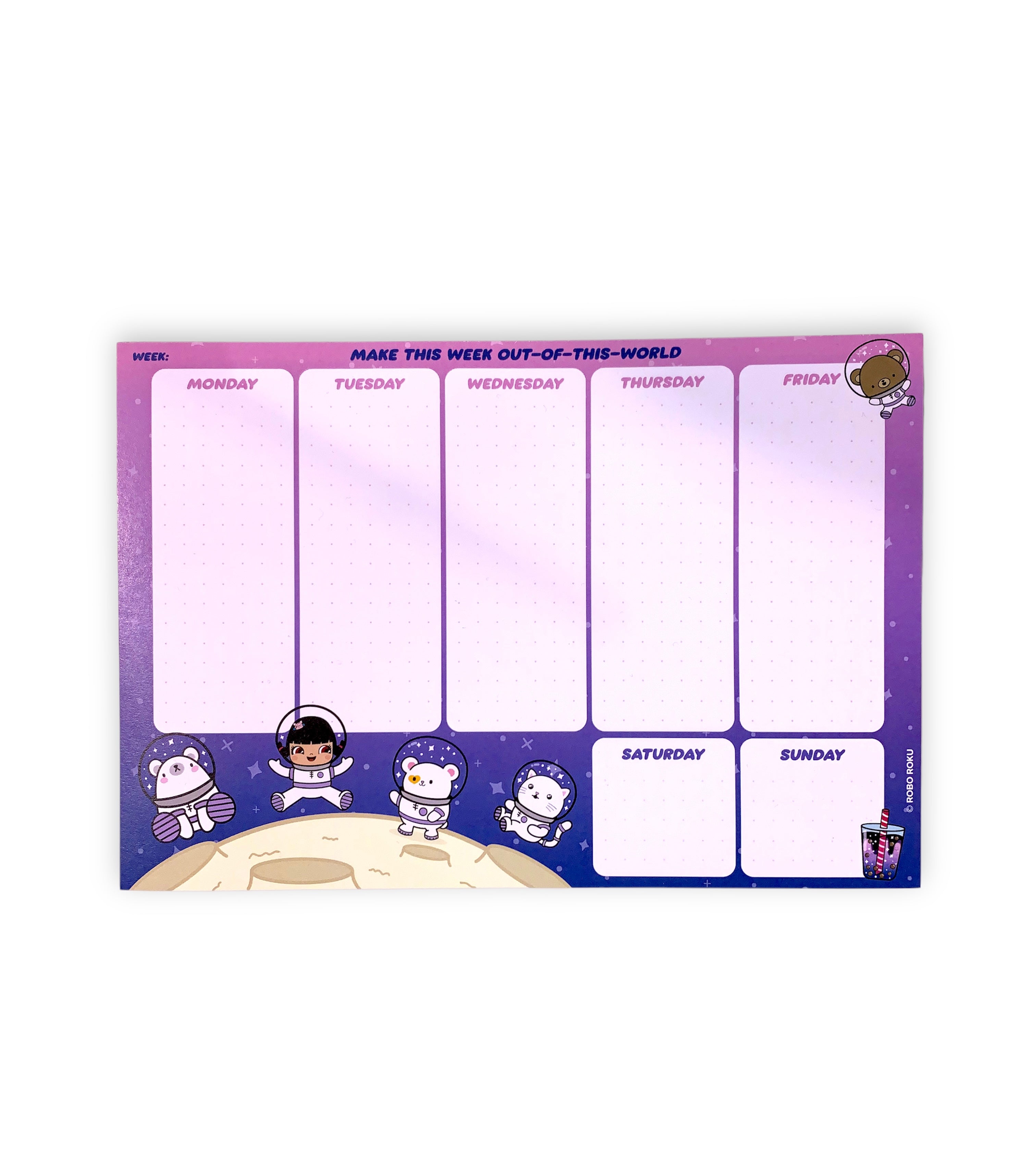 Bubble Tea Galaxy A5 Weekly Planner Pad – Robo Roku