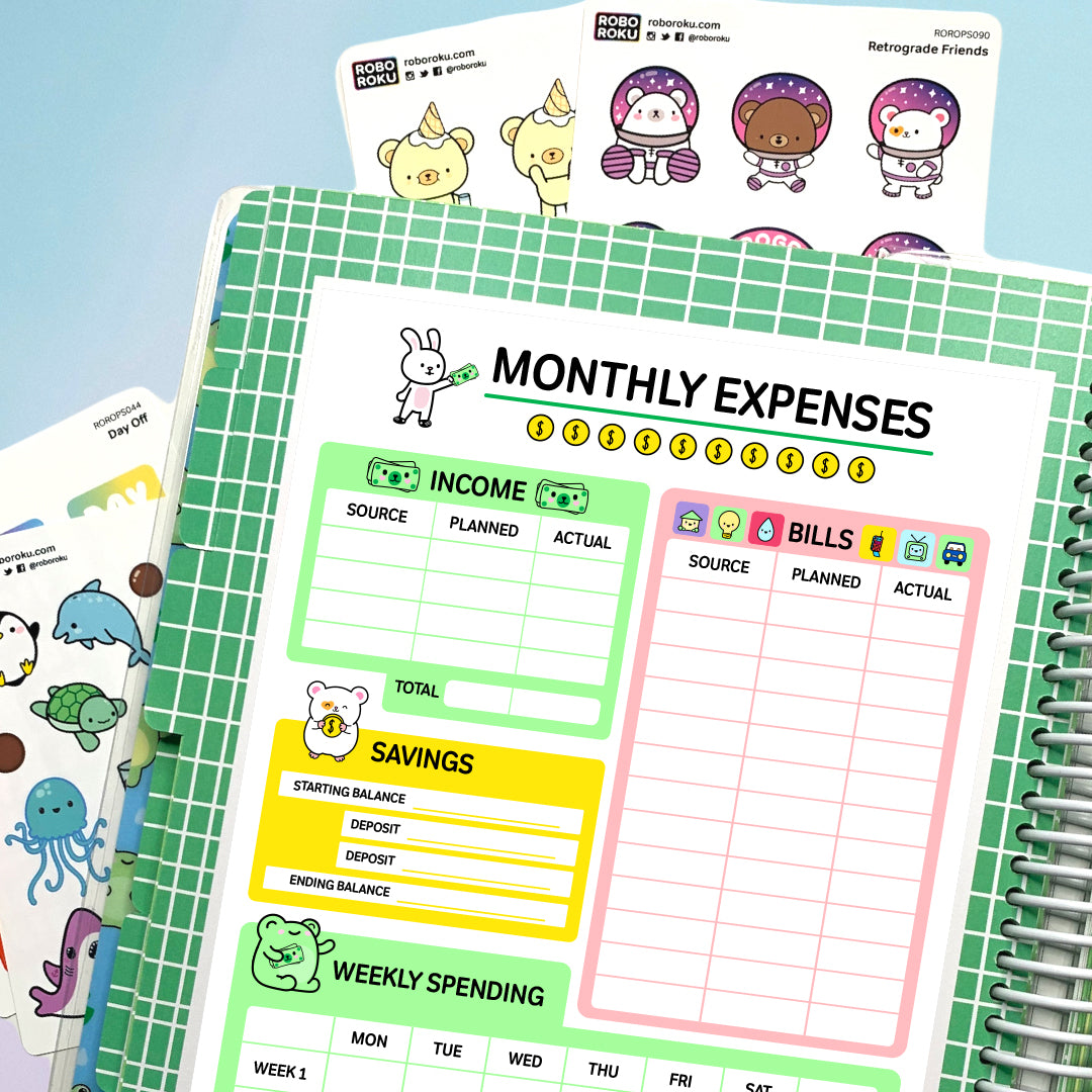 Jumbo Monthly Expenses - Planner Sticker – Robo Roku