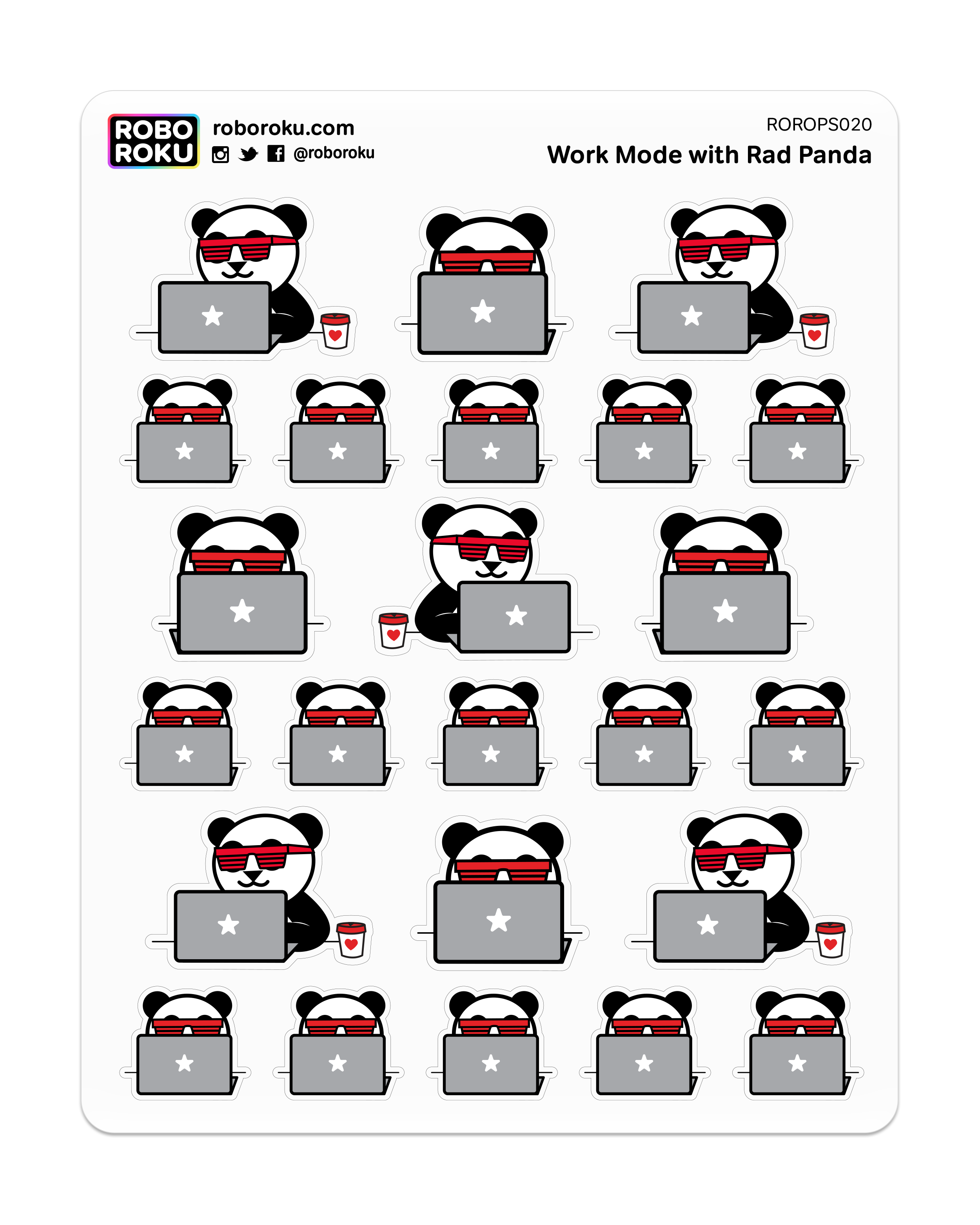 Work Mode Rad Panda - Planner Stickers – Robo Roku
