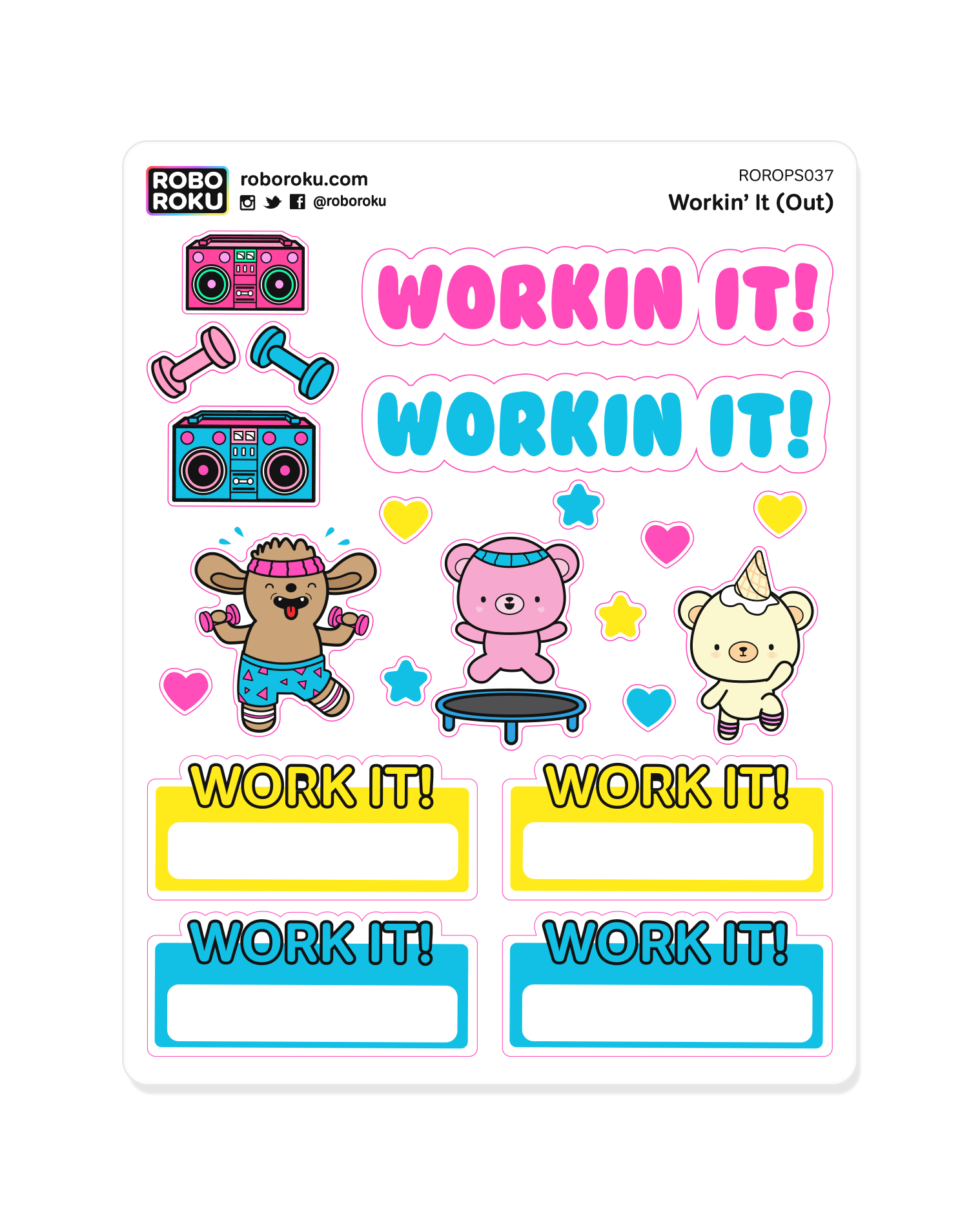 Workin' It (Out) - Planner Stickers – Robo Roku