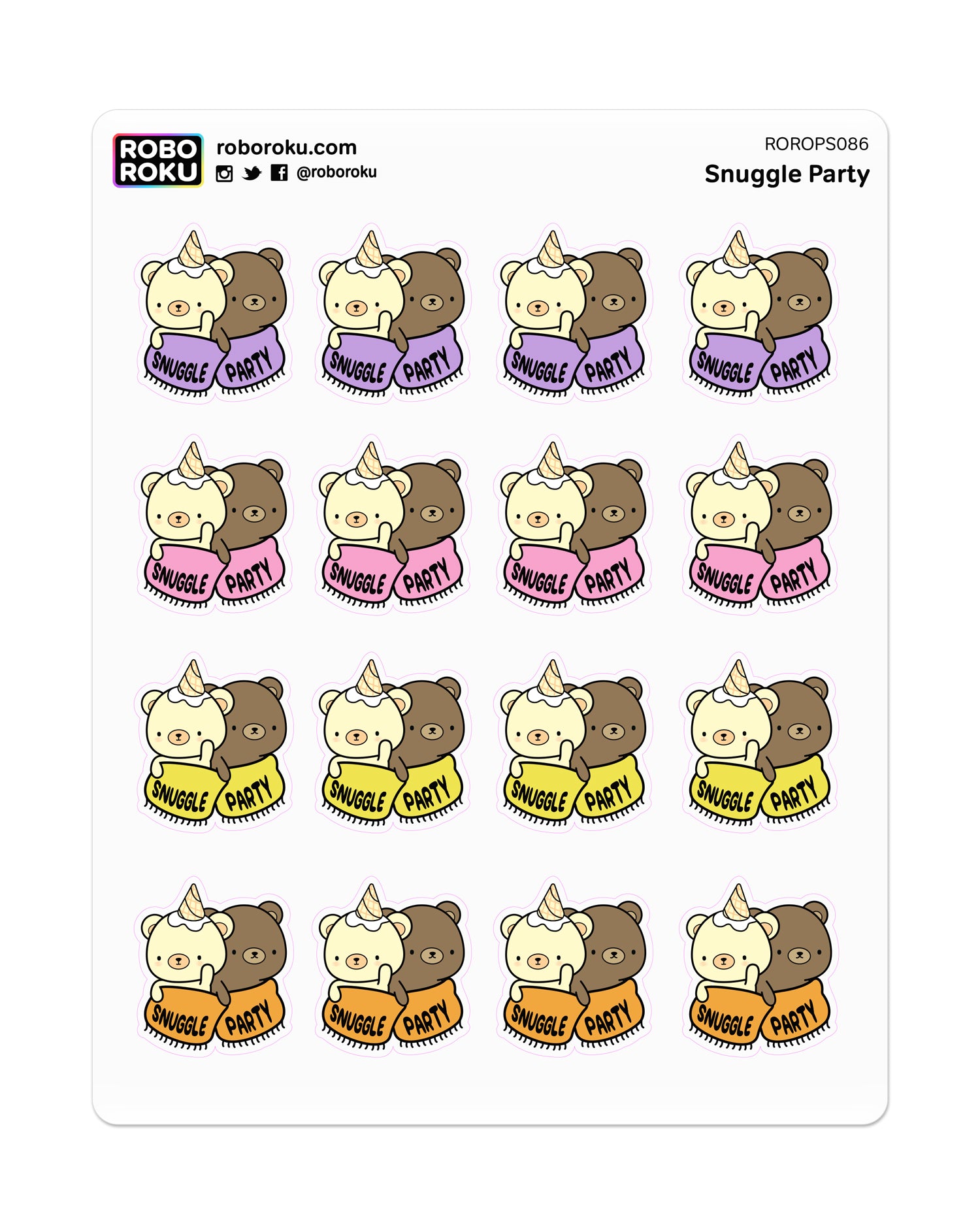 Snuggle Party - Planner Stickers – Robo Roku