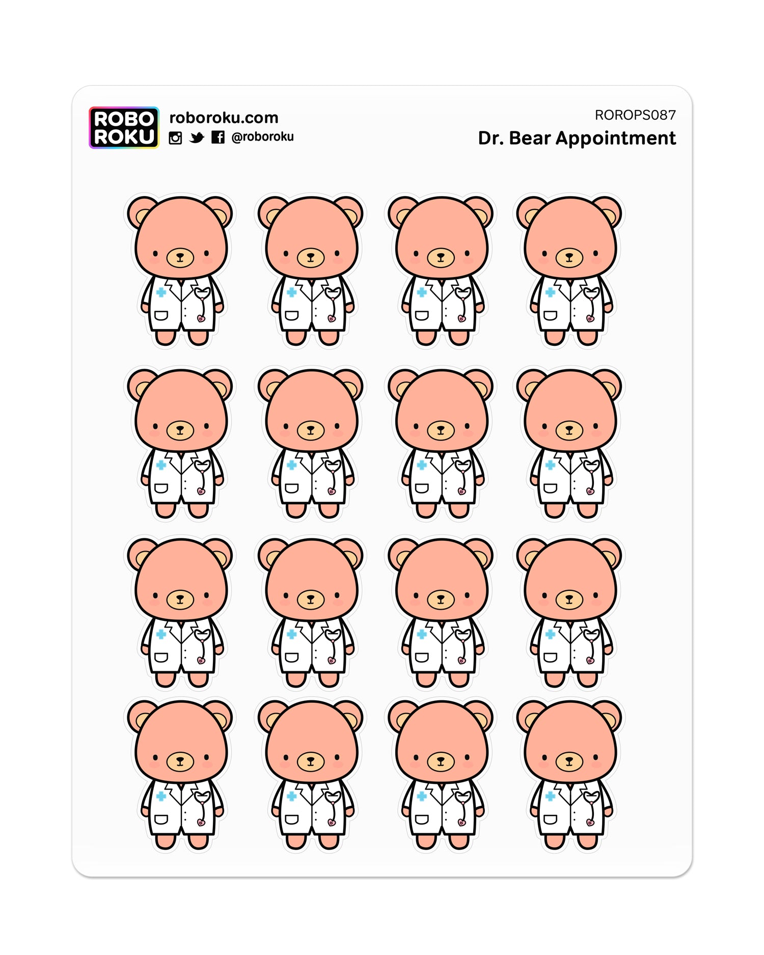 Doctor Bear Appointment - Planner Stickers – Robo Roku