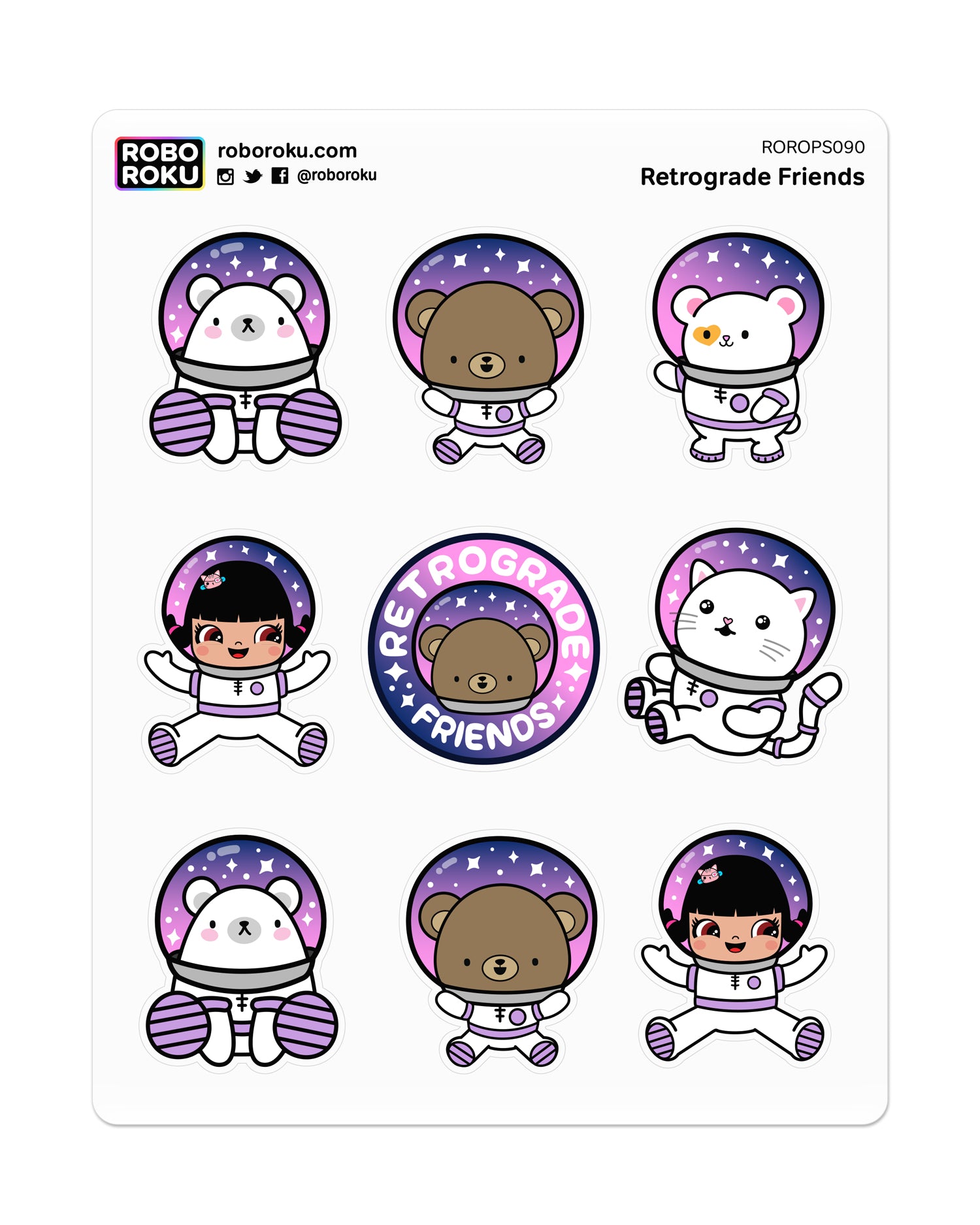 Retrograde Friends - Planner Stickers – Robo Roku
