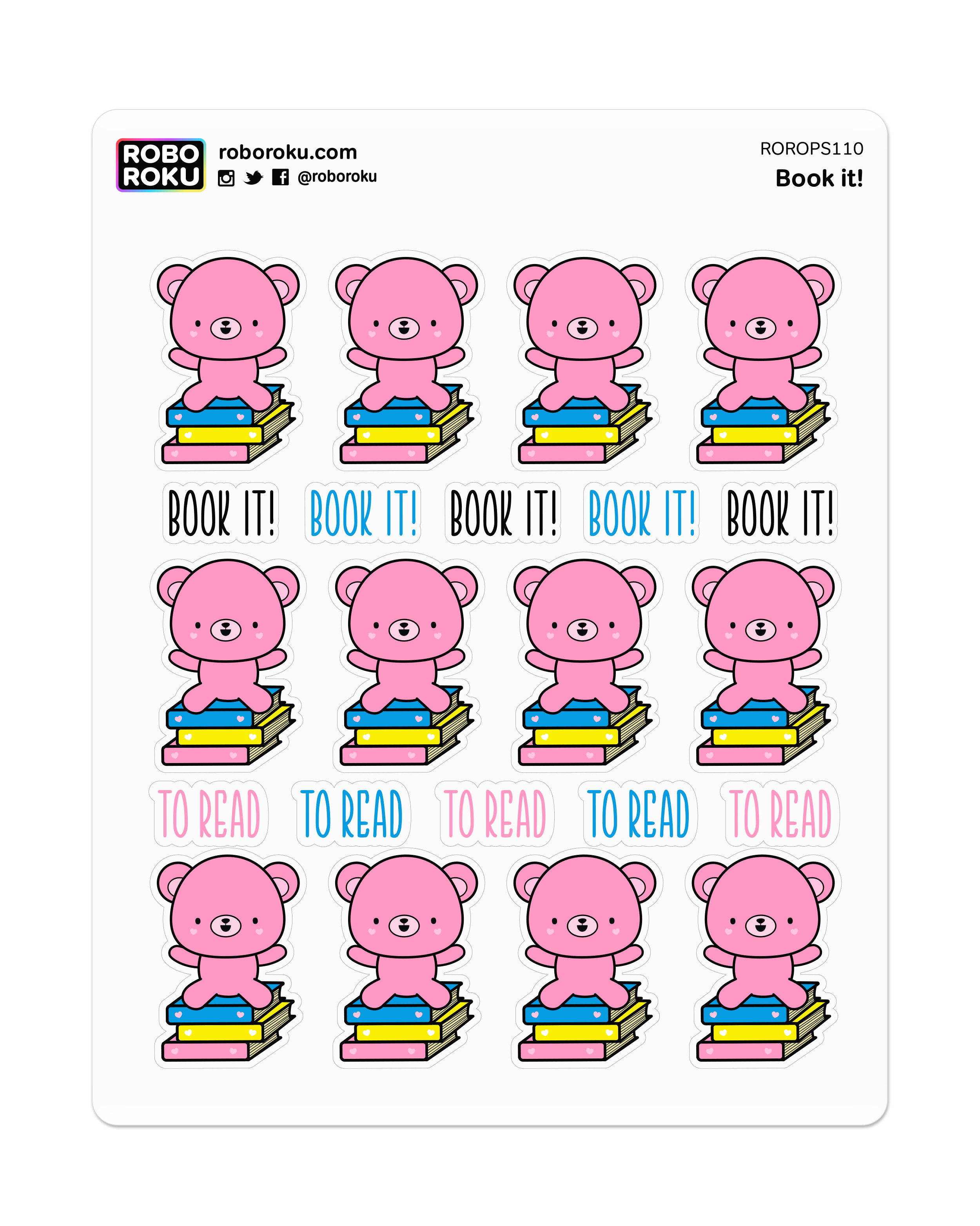 Book It! - Planner Stickers – Robo Roku