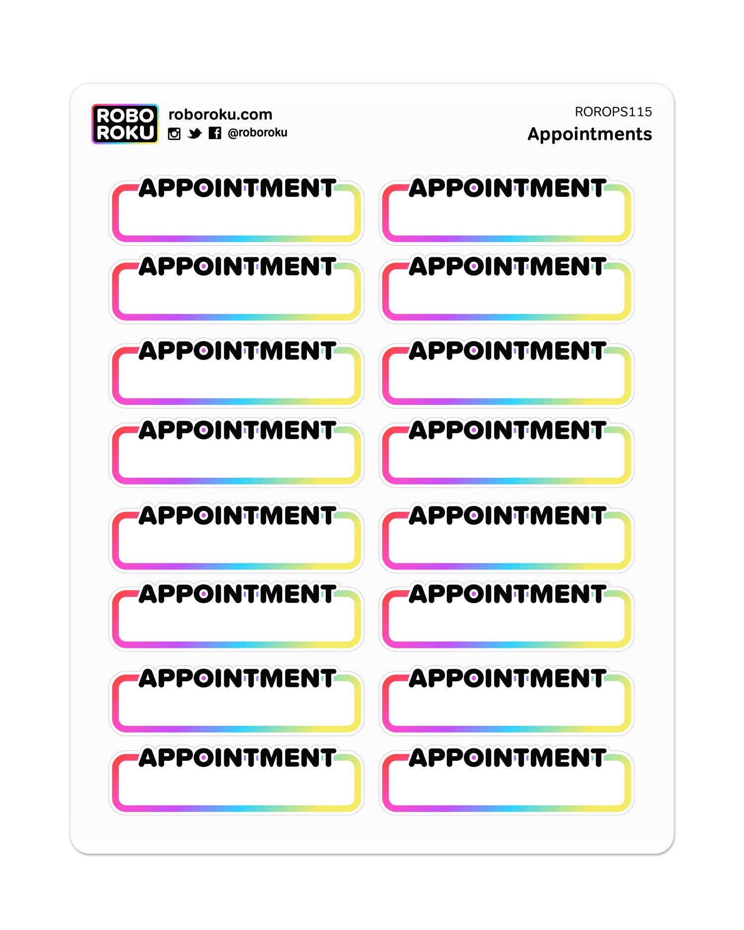 Appointments - Planner Stickers – Robo Roku