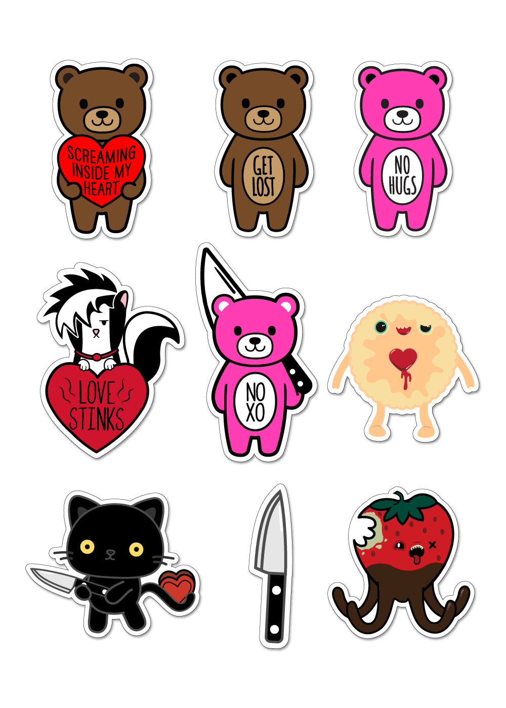 Love Stinks Sticker Pack – Robo Roku